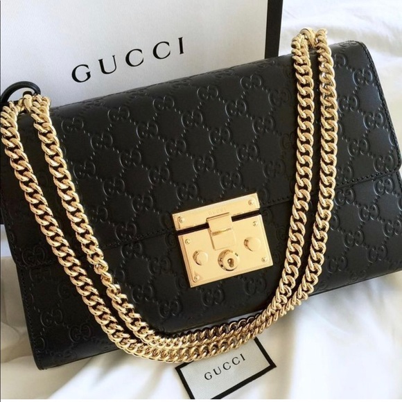 Gucci | Bags | 28 New Gucci Chain Black Leather Bag | Poshmark